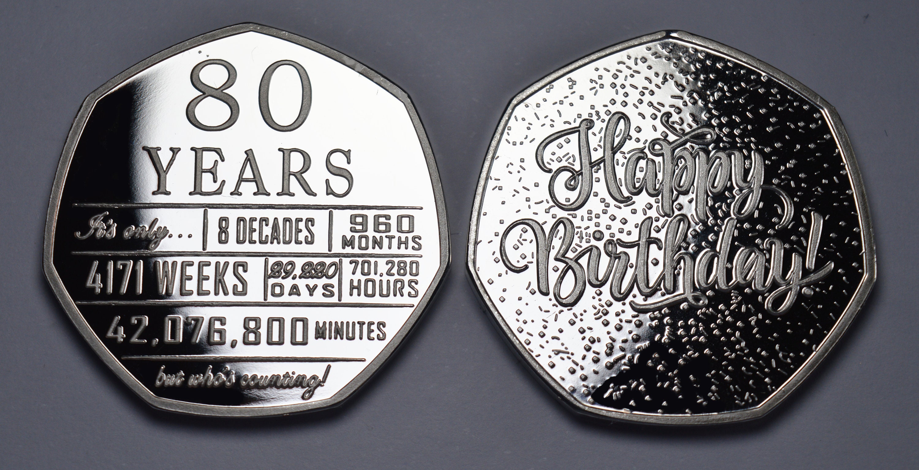 80th Birthday Silver Commemorative. Gift/present | Etsy UK