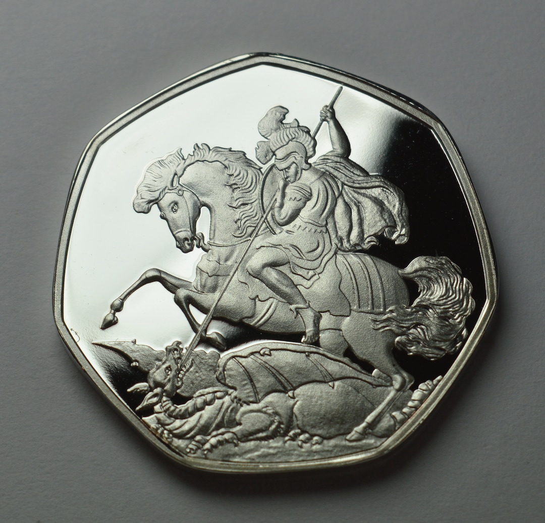 ST George and the Dragon Silver Commemorative. Patron Saint. for God ...