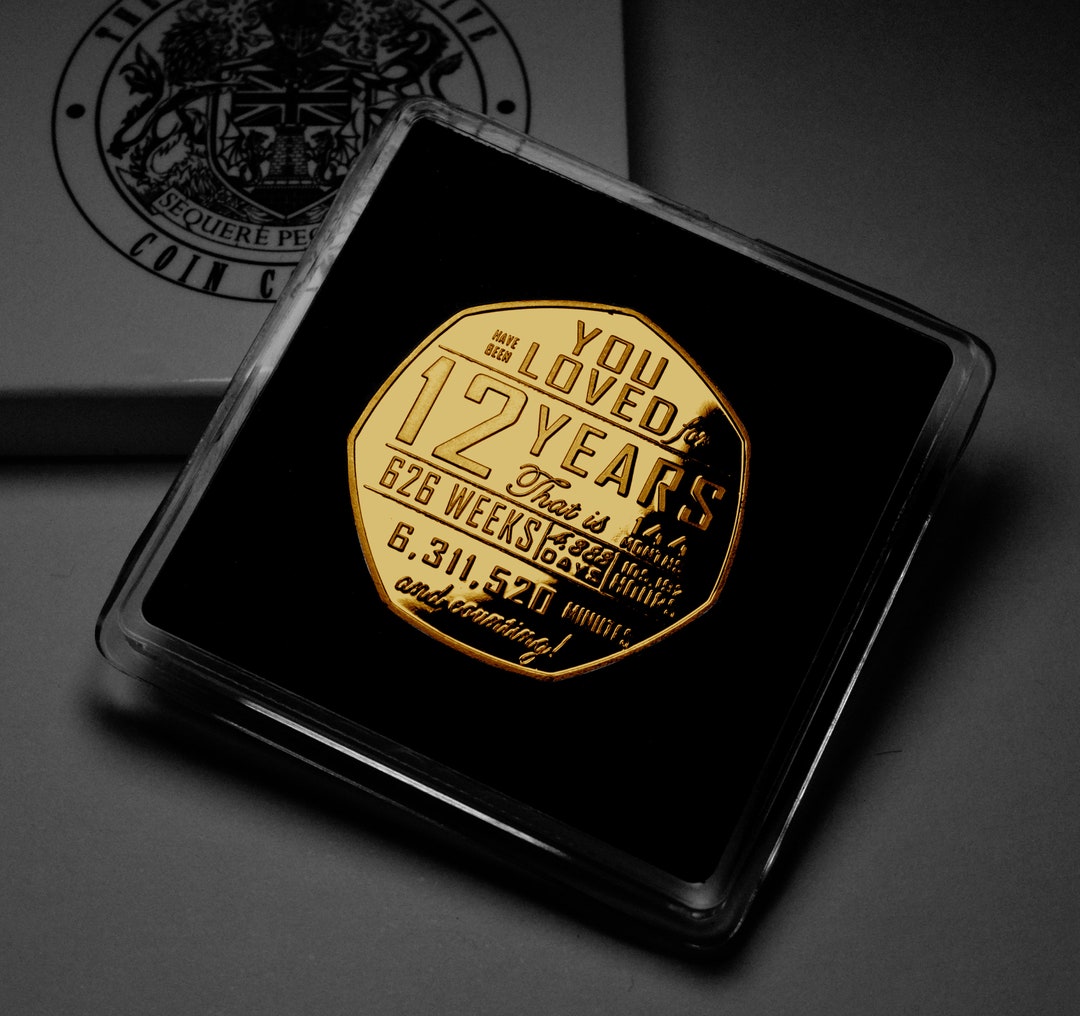 12th Birthday 24ct Gold Commemorative. Gift/present Congratulations ...