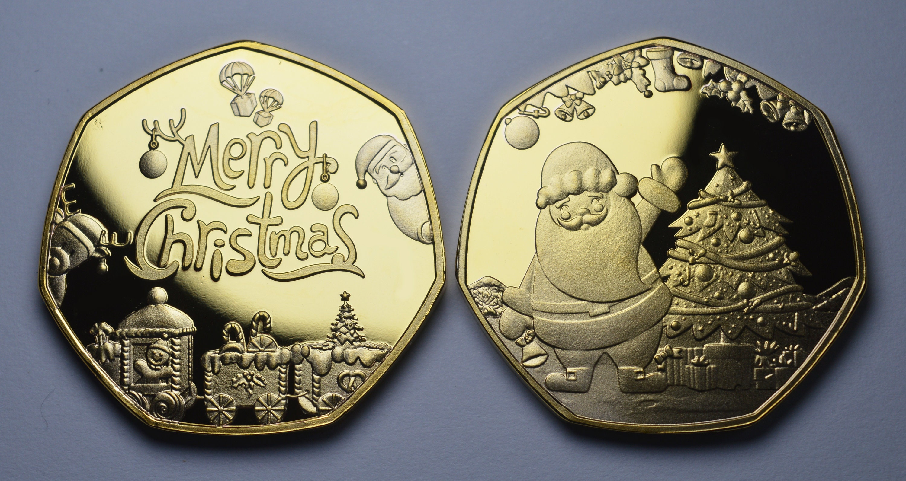 MERRY CHRISTMAS 24ct Gold Commemorative. Santa Claus | Etsy