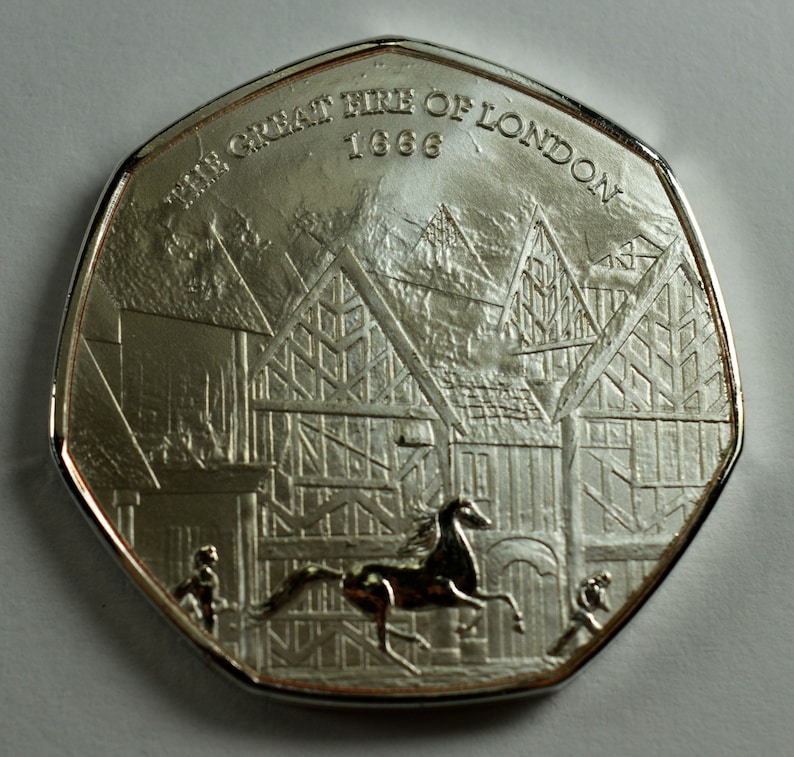 The Great Fire of London 1666 Silver Commemorative Coin for - Etsy