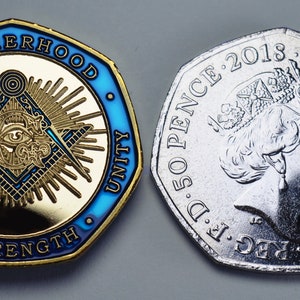 Masonic Forget-me-not 24ct Gold Commemorative With Blue Enamel and ...