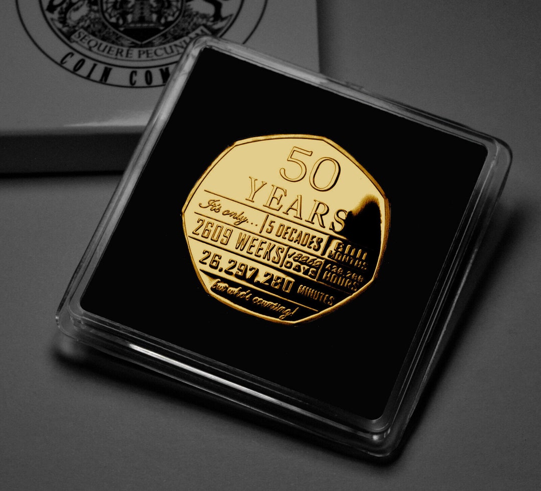 50th Birthday 24ct Gold Commemorative in Hard Gift Case. Gift/present ...