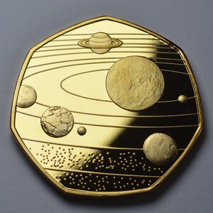 Pair of SOLAR SYSTEM Commemoratives in Free Standing 50p Coin Display ...