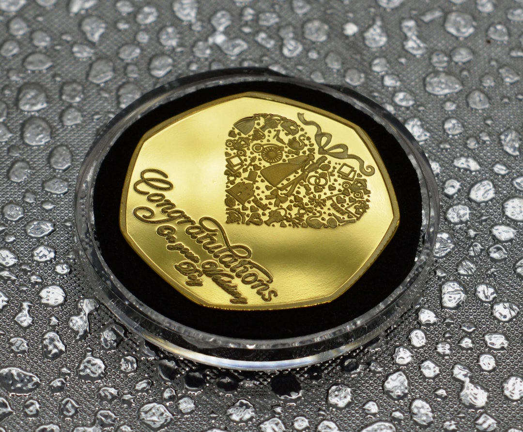 Congratulations on Your Wedding Day 24ct Gold Commemorative in Capsule ...