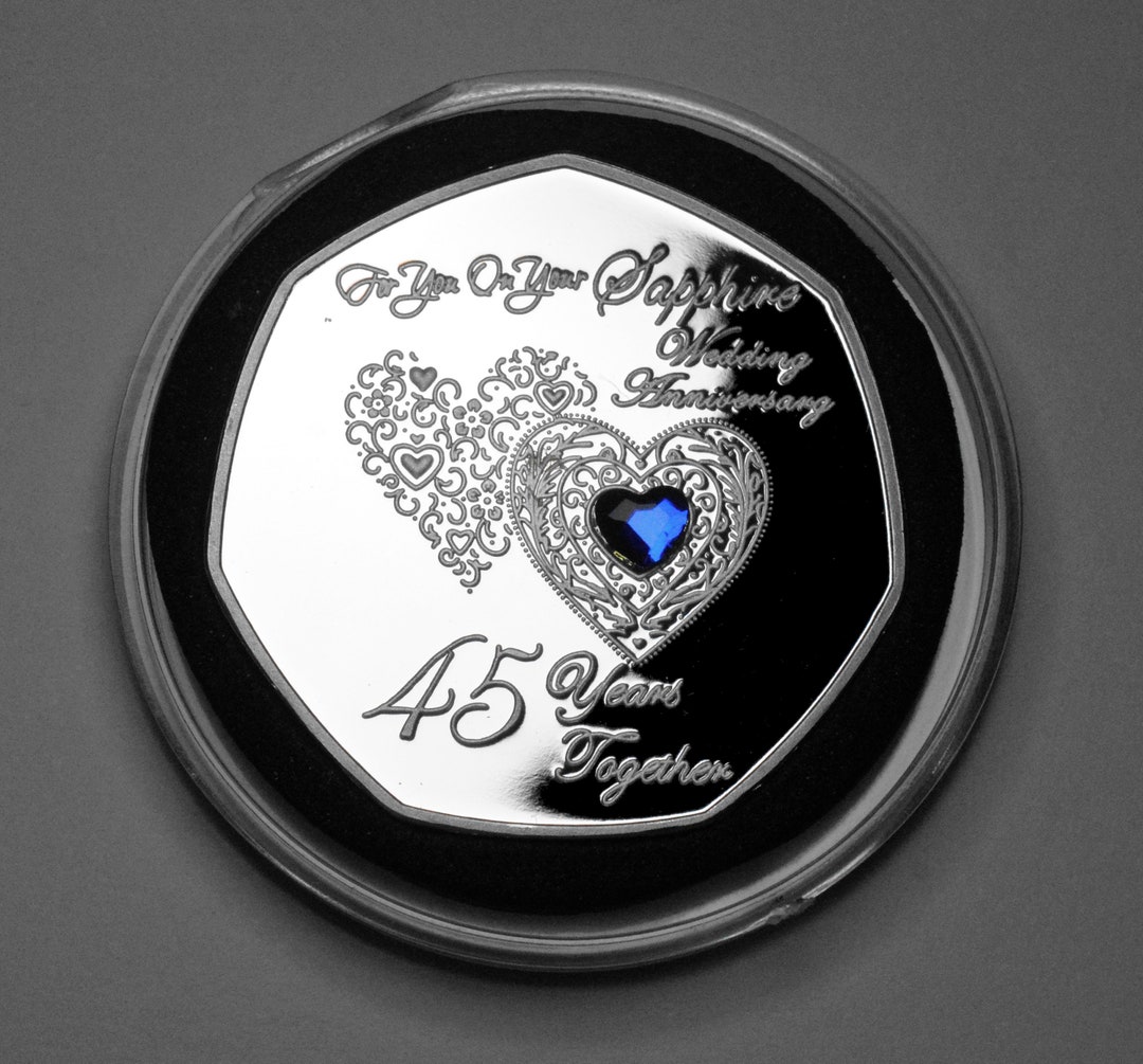 For You on Your 45th SAPPHIRE WEDDING ANNIVERSARY Silver Commemorative ...