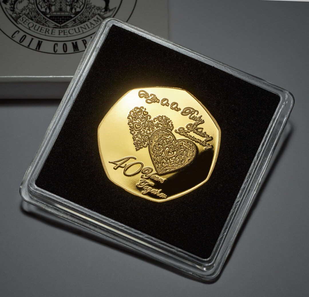 For You on Our 40th RUBY WEDDING ANNIVERSARY 24ct Gold Commemorative ...