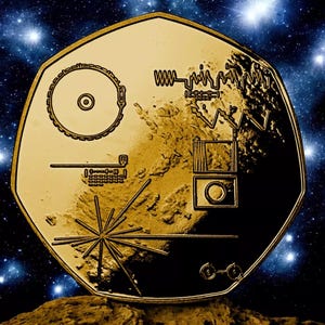 VOYAGER 1 SPACECRAFT 24ct Gold Commemorative. Golden Record. Space/nasa ...