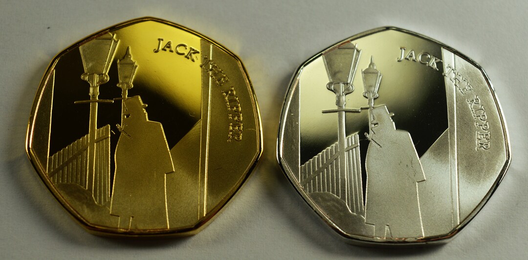 Pair of Jack the Ripper, Whitechapel 24ct Gold & Silver Commemorative ...