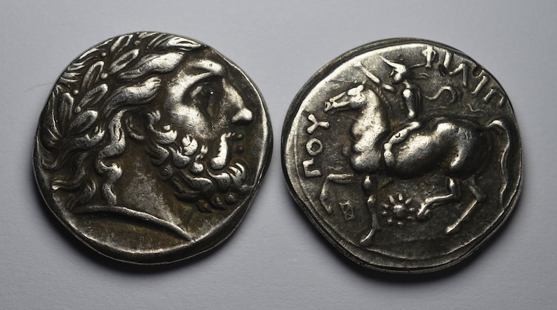 Ancient Greek Macedonian Silver Tetradrachm Coin 350BC. Philip | Etsy UK