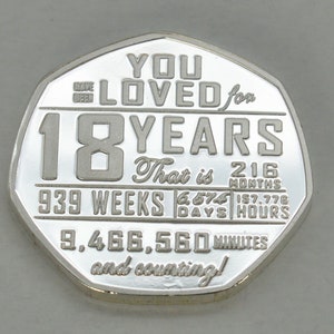 18th Birthday Silver Commemorative in Gift Box. Gift/present, 18 Years ...
