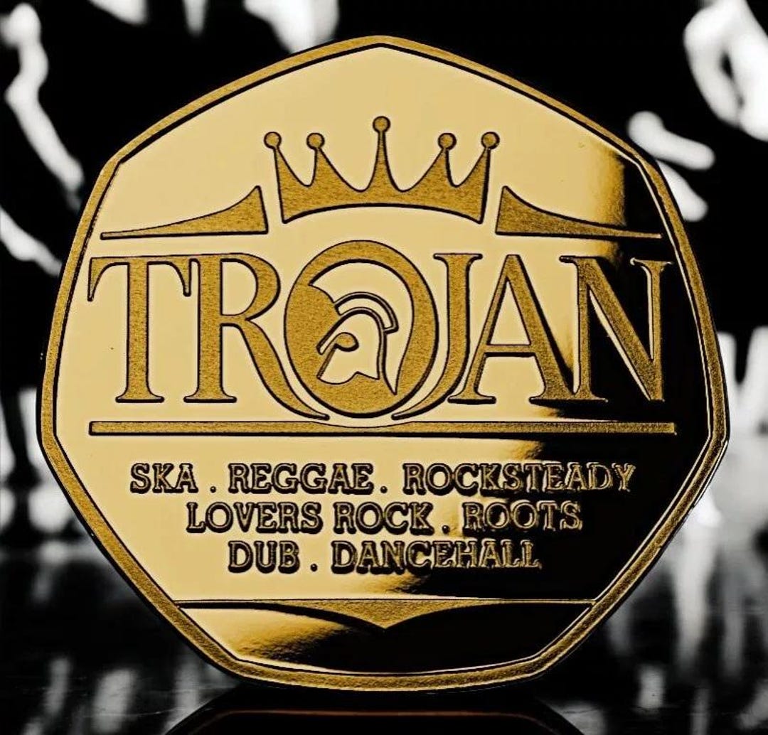 TROJAN RECORDS 24ct Gold Commemorative Coin. SKA 2tone Dancehall 1968 ...