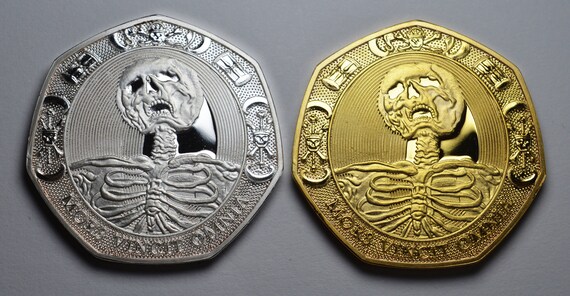 Pair of Memento Mori / Vivere Silver & 24ct Gold Reminder - Etsy