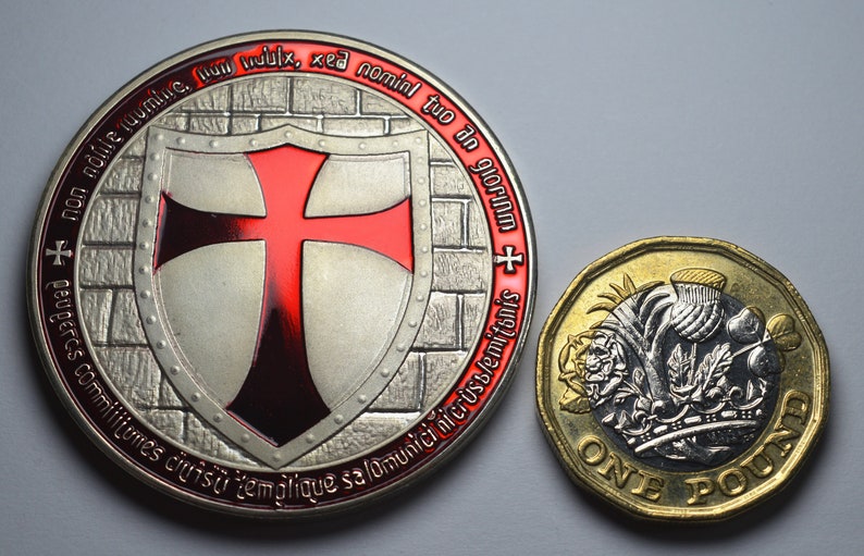 Large Masonic Knights Templar .999 Silver Coin With Red Enamel ...
