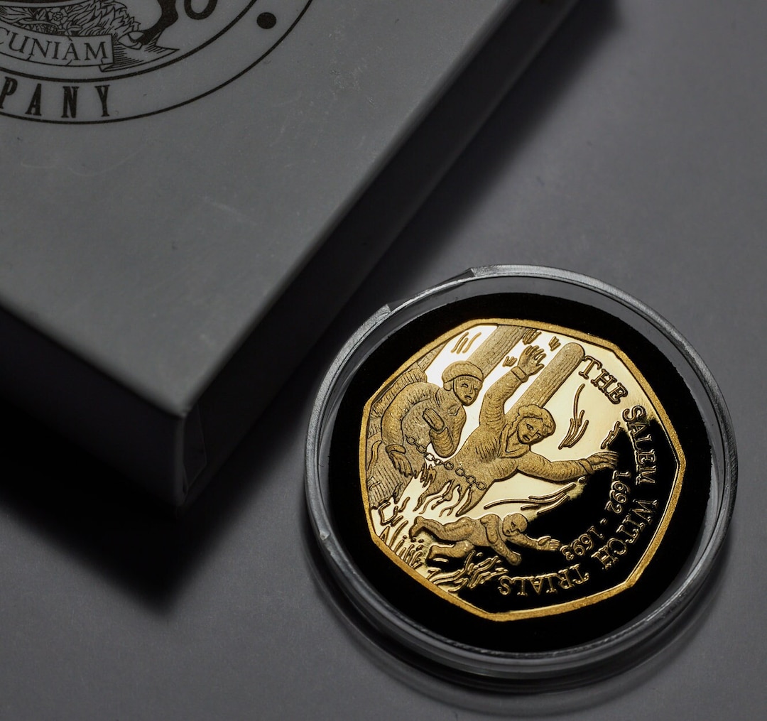 Brand New SALEM WITCH TRIALS 24ct Gold Commemorative in Gift Box ...