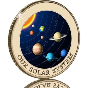 Our Solar System 'dual Metal' Silver and 24ct Gold Commemorative Coin ...