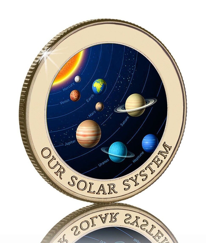 Our Solar System 'dual Metal' Silver and 24ct Gold Commemorative Coin ...