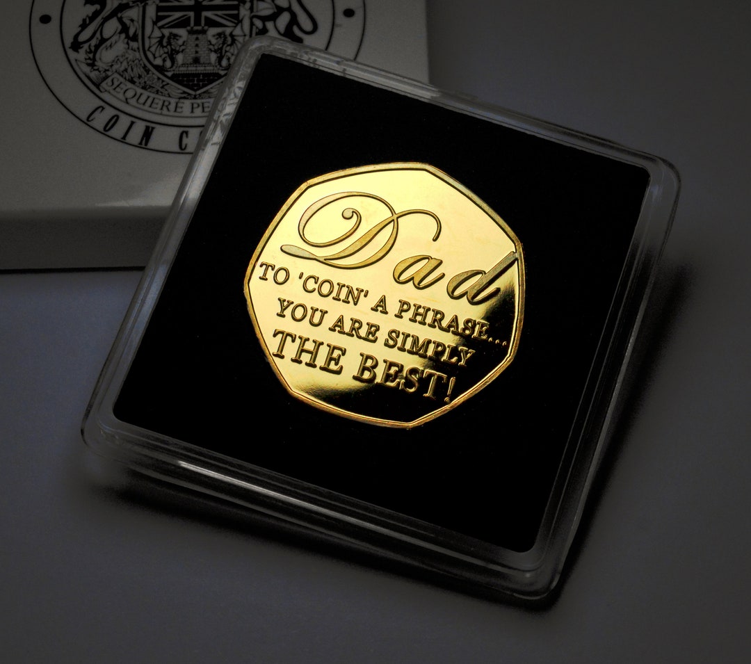 HAPPY FATHER'S DAY 24ct Gold Commemorative in Gift Case. 'coin a Phrase ...