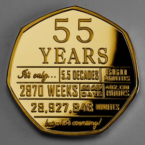55th Birthday 24ct Gold Commemorative in Presentation Case. Gift ...
