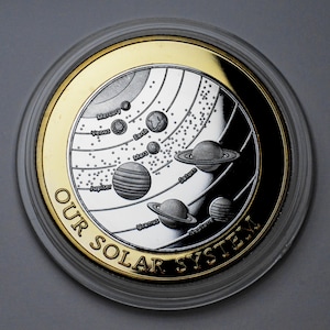OUR SOLAR SYSTEM Dual Metal 24ct Gold .999 Silver Commemorative ...