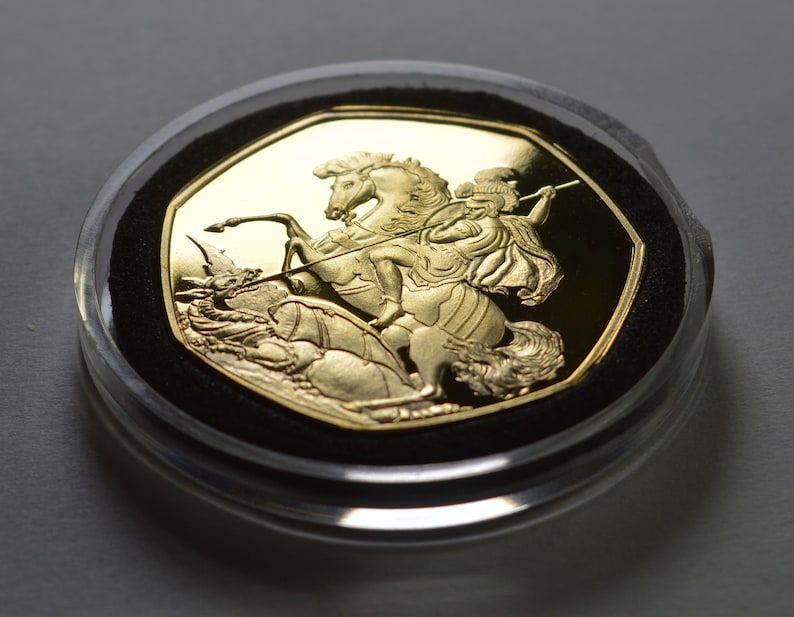 ST George and the Dragon 24ct Gold Commemorative in Capsule. | Etsy