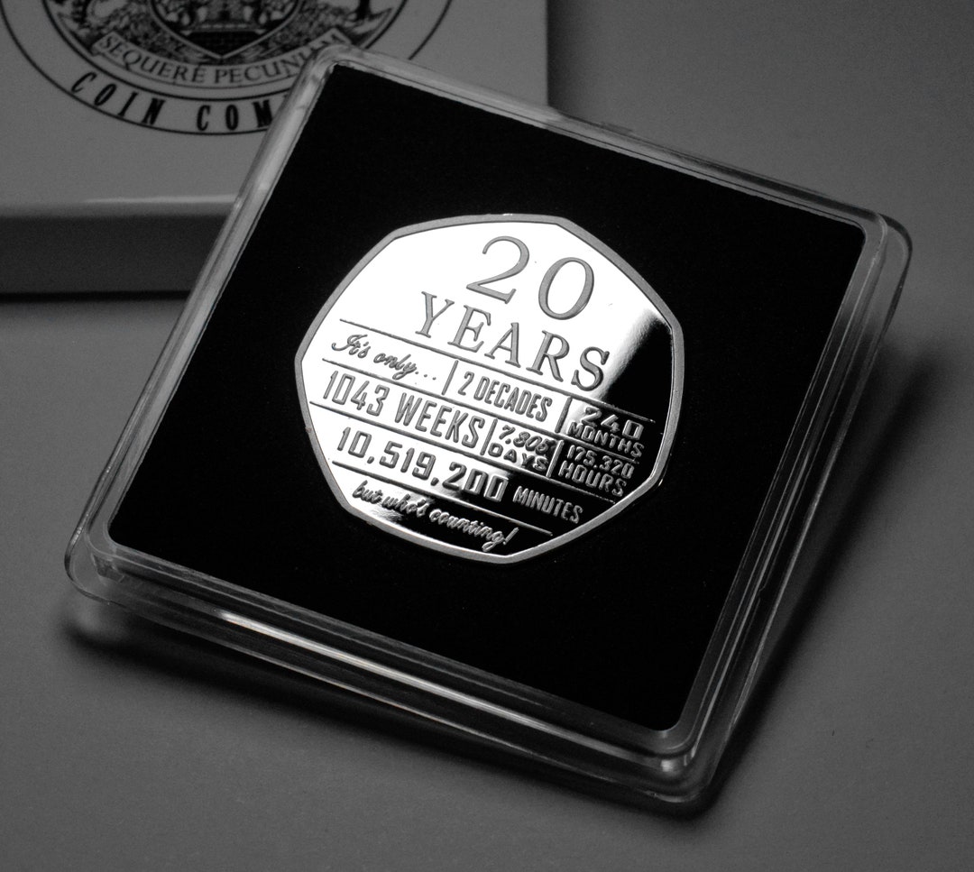 20th Birthday Silver Commemorative in Gift Case. Gift/present ...
