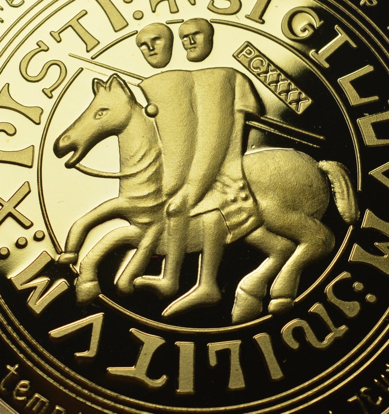 Large Masonic Knights Templar 24ct Gold Coin With Red Enamel. | Etsy UK