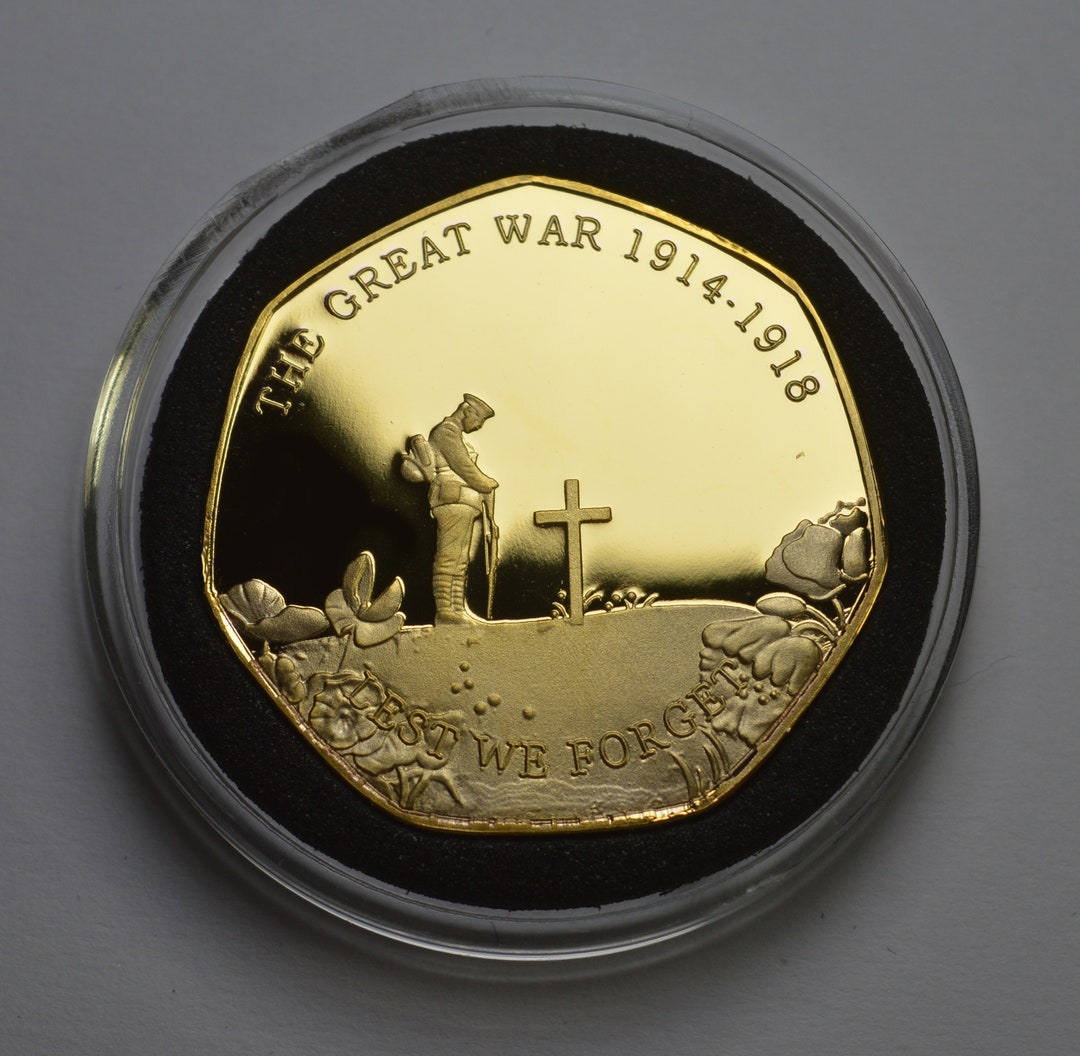 WW1 Armistice 24ct Gold Commemorative in Capsule. Lest We Forget, Great ...