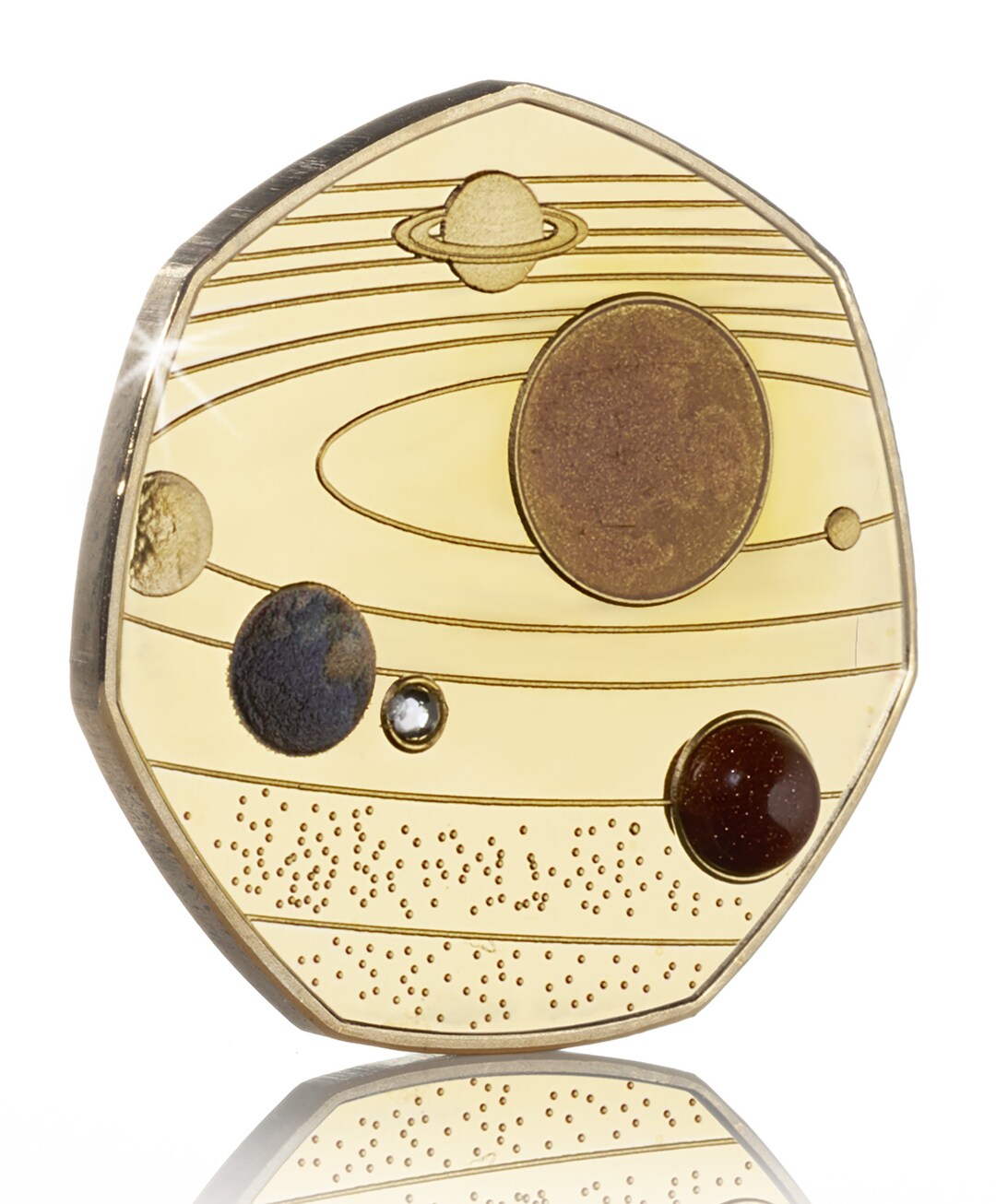 OUR SOLAR SYSTEM 24ct Gold Commemorative With Colour, Gemstone and ...