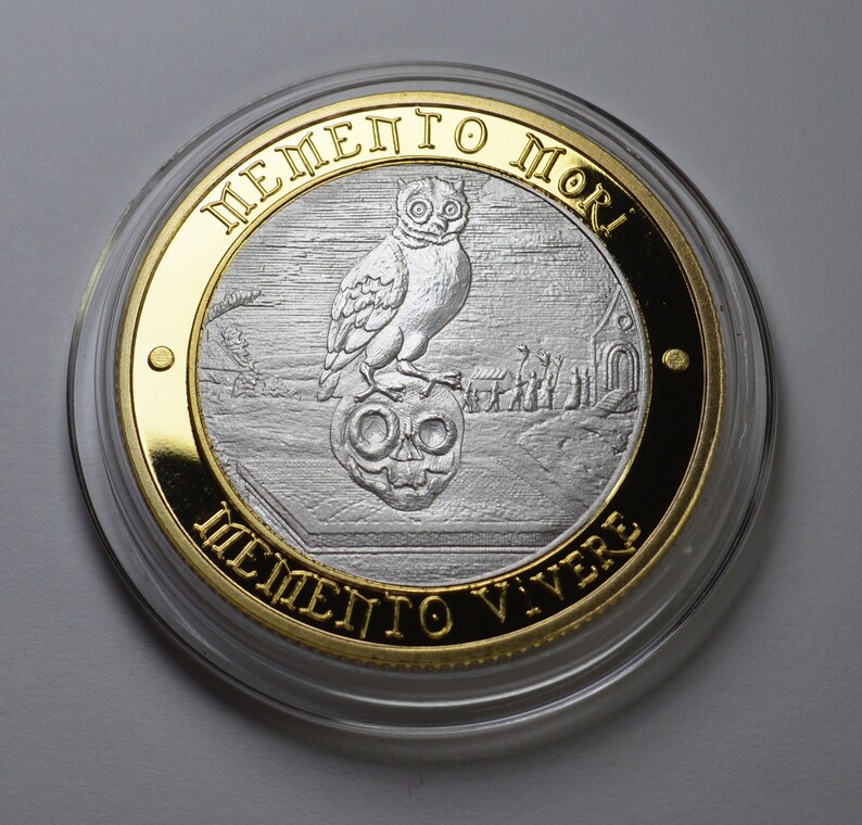 Memento Mori Silver and 24ct Gold Reminder Coin in Capsule. - Etsy