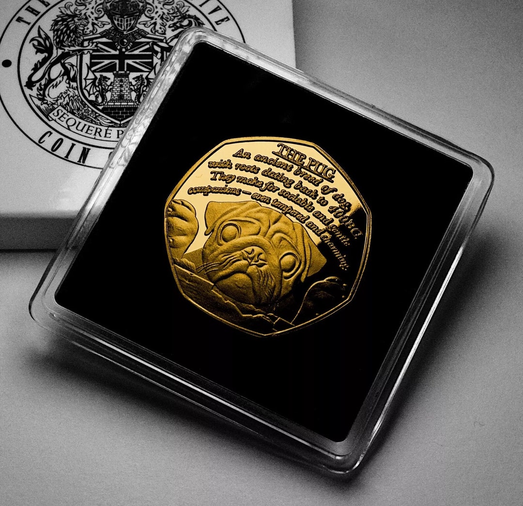 Brand New 'THE PUG' 24ct Gold Commemorative Coin. Gift Cased. Favourite ...