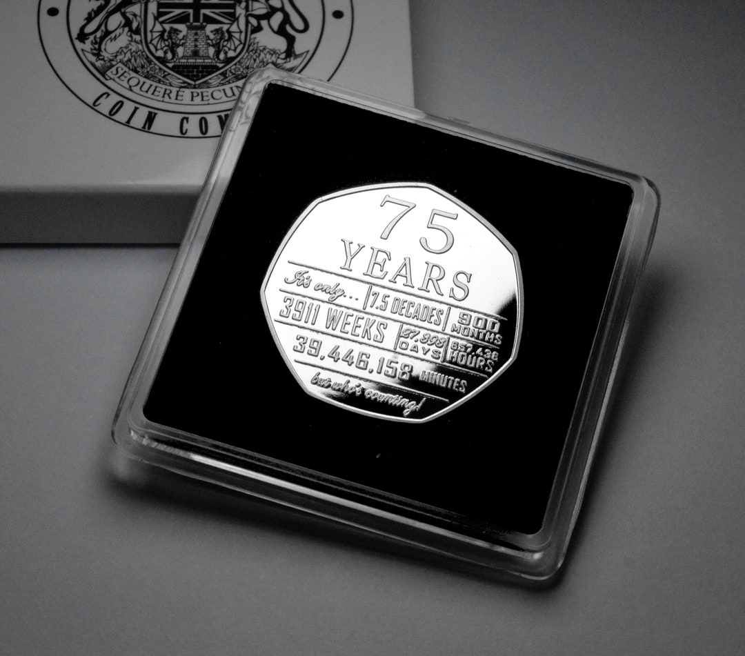75th Birthday Silver Commemorative in Gift Case. Gift/present ...