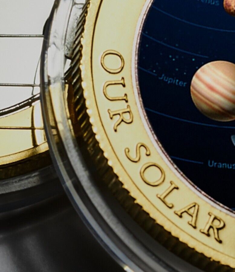 Our Solar System 'dual Metal' Silver and 24ct Gold Commemorative Coin ...