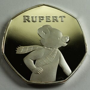 Pair of RUPERT BEAR Silver & 24ct Gold Commemoratives in 50p Coin ...