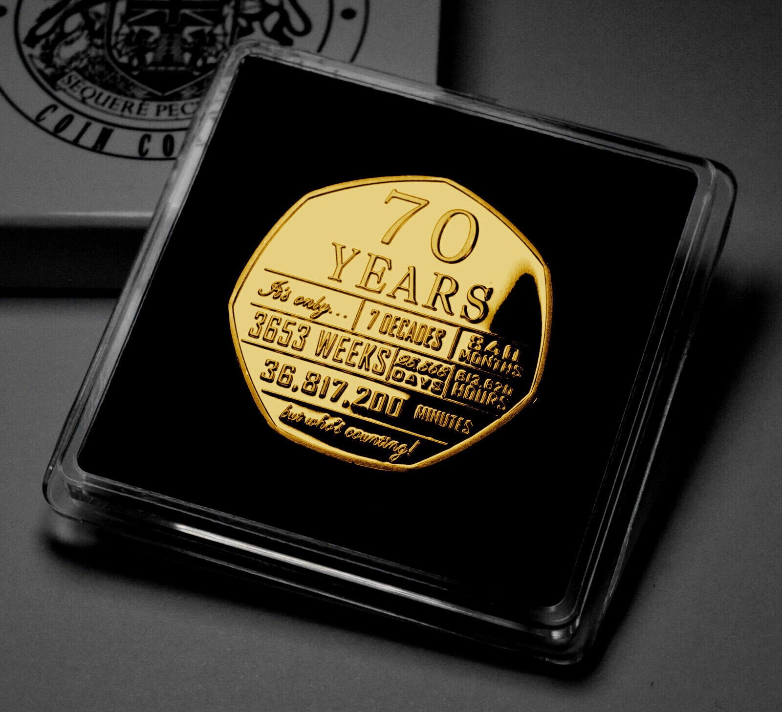 70th Birthday 24ct Gold Commemorative in Gift Case. Gift/present ...