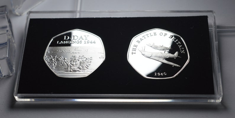 Pair of WW2 Commemoratives in 50p Coin Display Case. D-DAY | Etsy