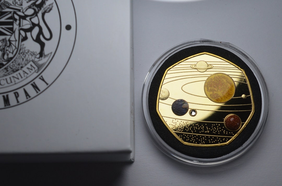 OUR SOLAR SYSTEM 24ct Gold Commemorative in Capsule & Gift Box. Colour ...