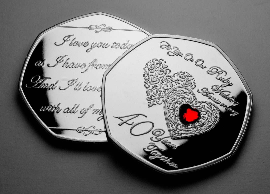 For You on Our 40th RUBY WEDDING ANNIVERSARY Silver Commemorative ...
