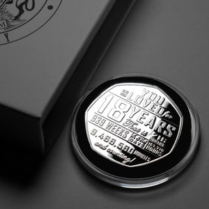 18th Birthday Silver Commemorative in Gift Box. Gift/present, 18 Years ...