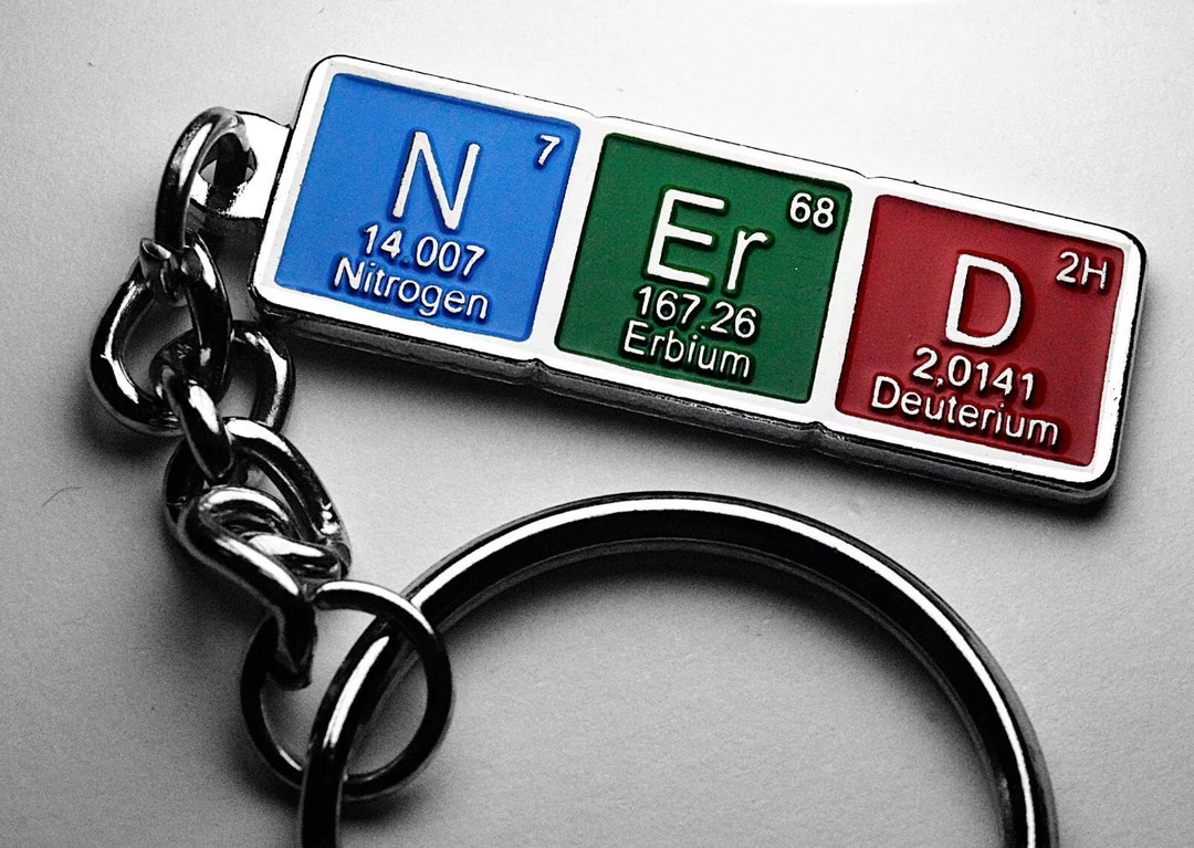 NERD Periodic Table Element Keyring/keychain. Science/geek/nerdy Gift ...