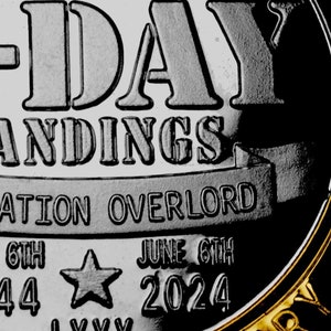 D-DAY LANDINGS 80th Anniversary Silver & 24ct Gold Commemorative Coin ...