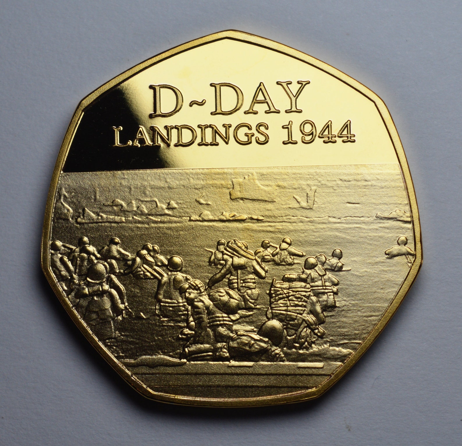 Pair of 24ct Gold WW2 Commemoratives in 50p Coin Display Case. D-DAY ...