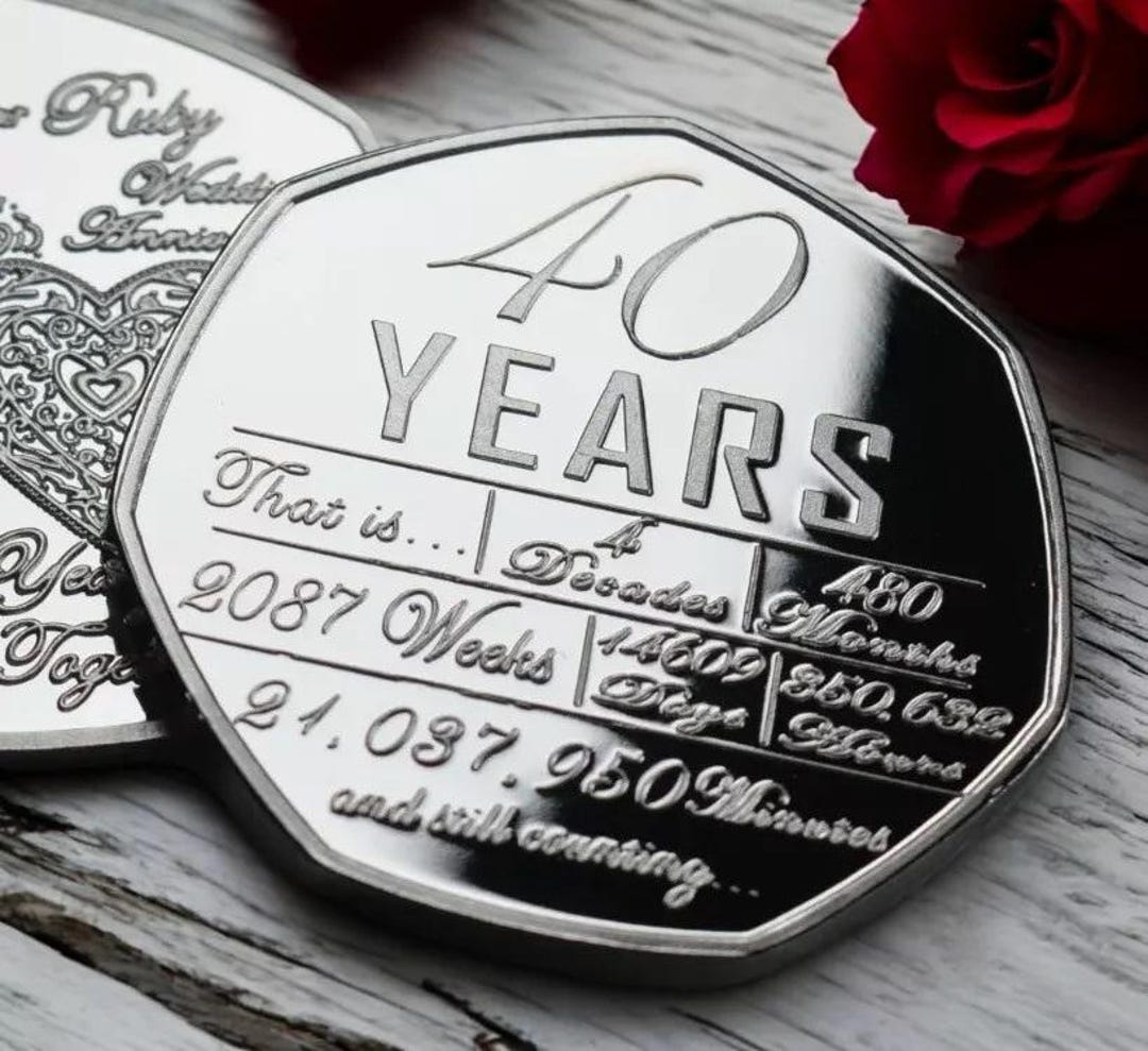 For You on Our 40th RUBY WEDDING ANNIVERSARY Commemorative. Gift ...