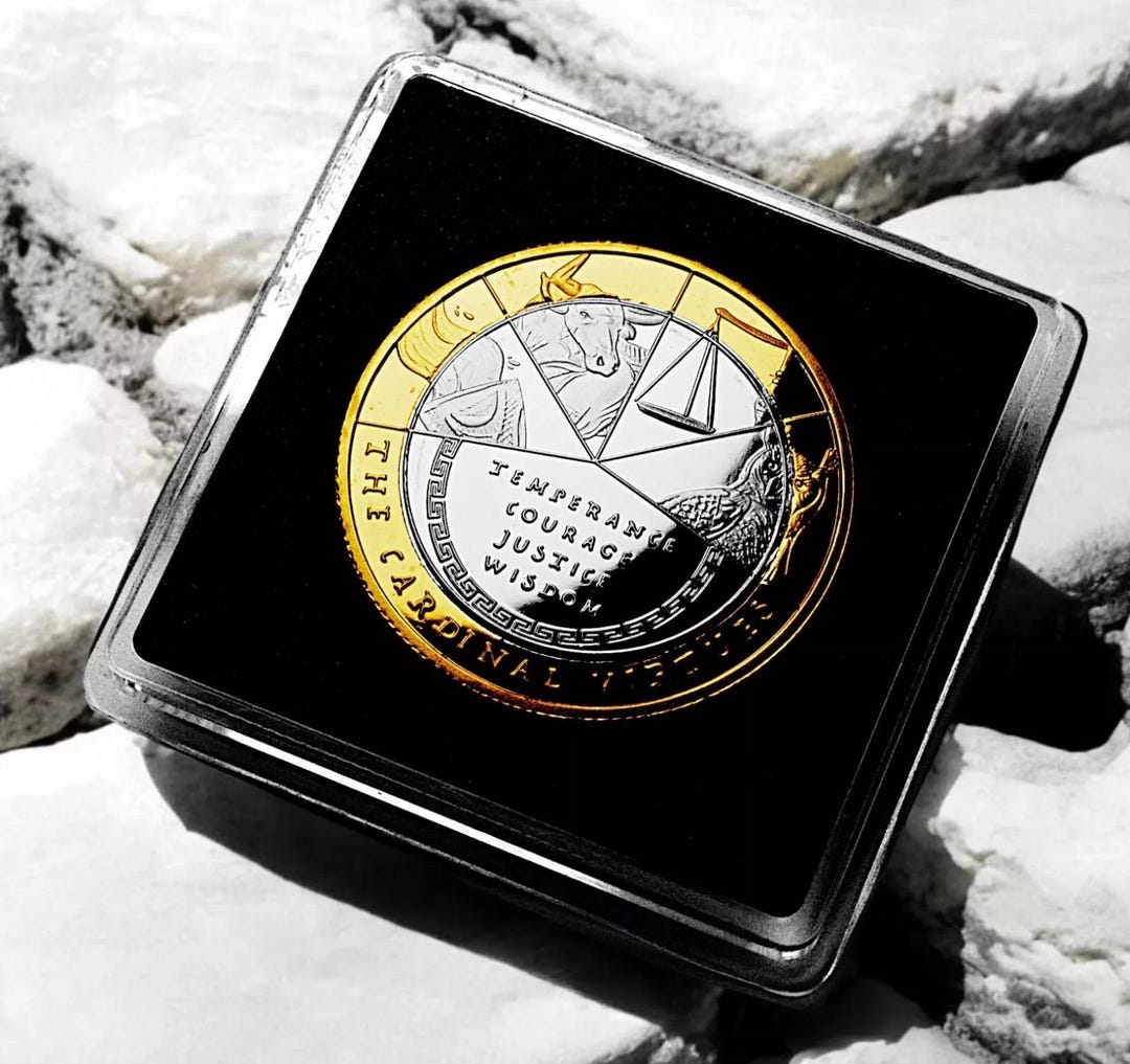 Marcus Aurelius Stoic/stoicism Dual Metal Silver & 24ct Gold ...