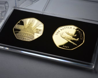 Pair of WW2 Commemoratives in 50p Coin Display Case. D-DAY | Etsy