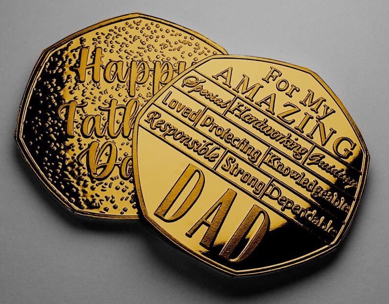 HAPPY FATHER'S DAY 24ct Gold Commemorative Coin. Gift/present. Dad ...