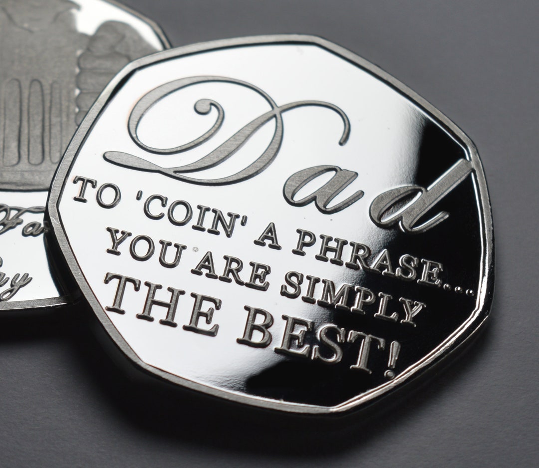 HAPPY FATHER'S DAY Silver Commemorative. 'coin a Phrase'. Gift/present ...