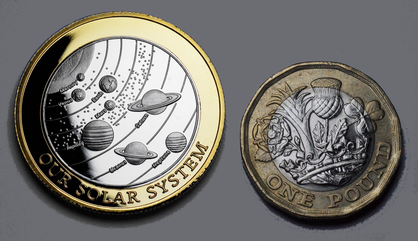 OUR SOLAR SYSTEM Dual Metal 24ct Gold .999 Silver Commemorative ...