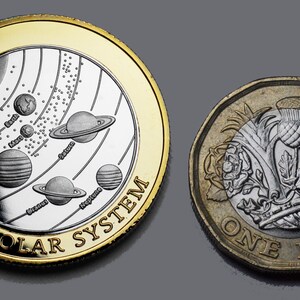OUR SOLAR SYSTEM Dual Metal 24ct Gold .999 Silver Commemorative ...