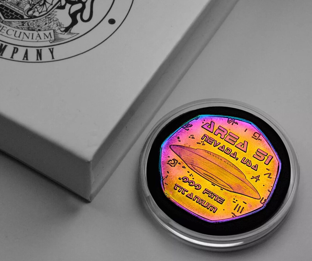 Extremely Rare .999 TITANIUM Alien Coin/artefact in Gift Box. Area 51 ...